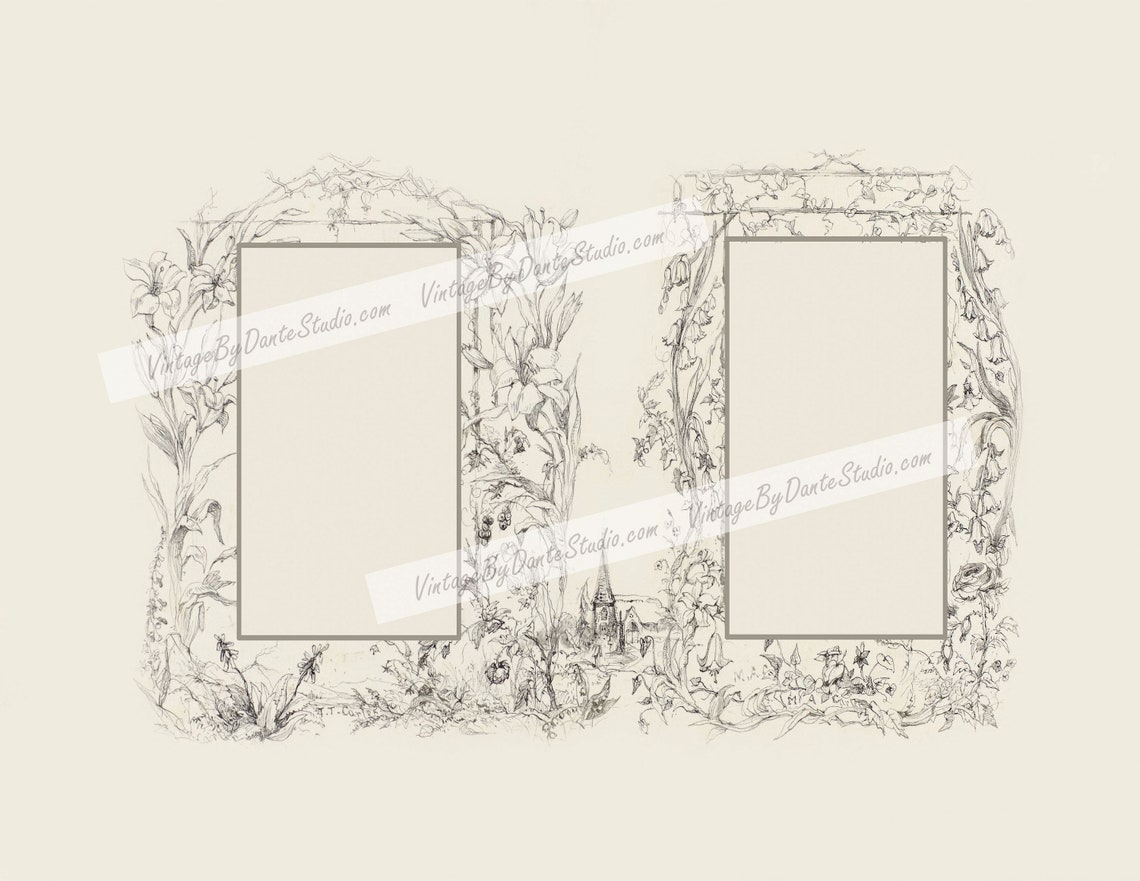 Royal Frames 20 Images DIGITAL DOWNLOADS Fine Detail India Ink Drawn ...