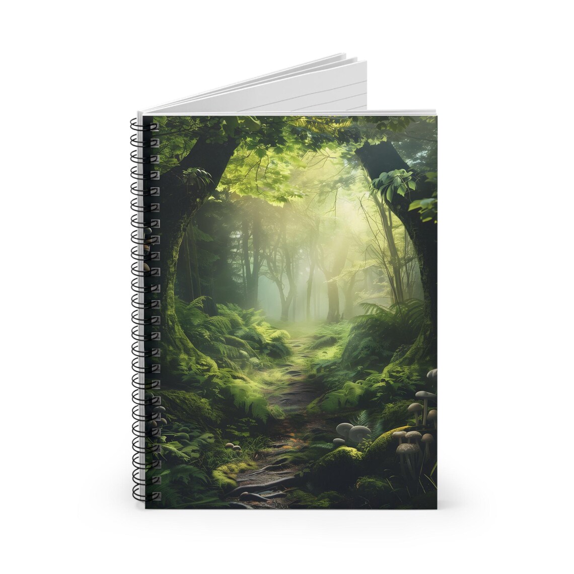 Enchanted Forest Notebook Mossy Pathway White Mushrooms Journal - Etsy
