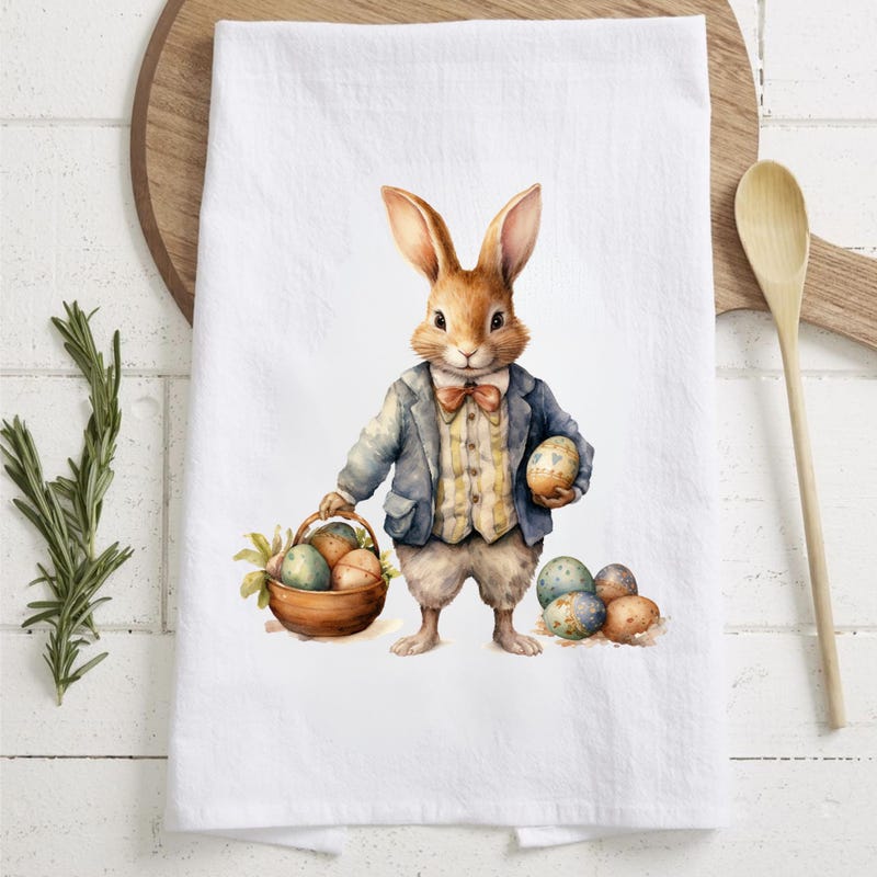 Bunny Kitchen Towel - Etsy