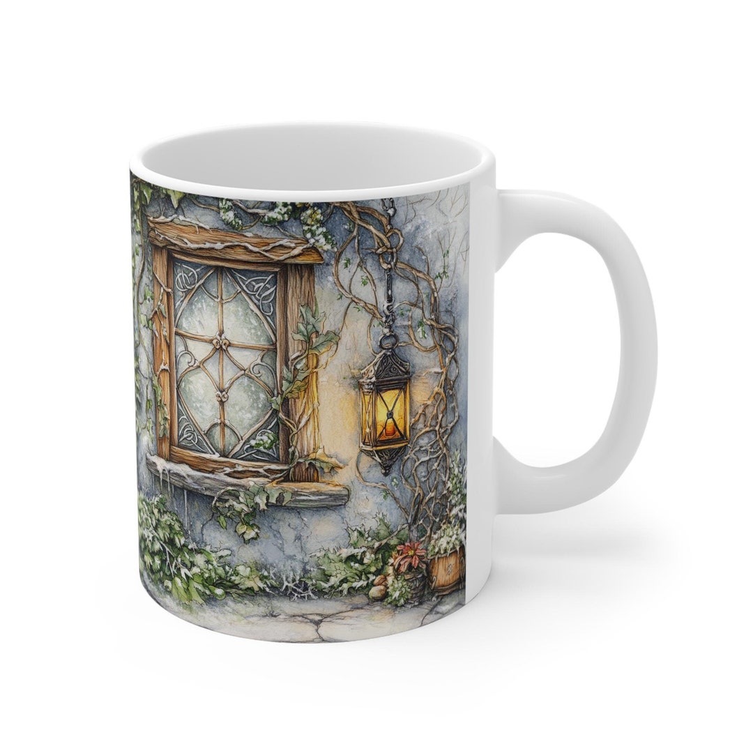 Winter Cottage Window Coffee Mug: Whimsical Christmas Scene - Etsy