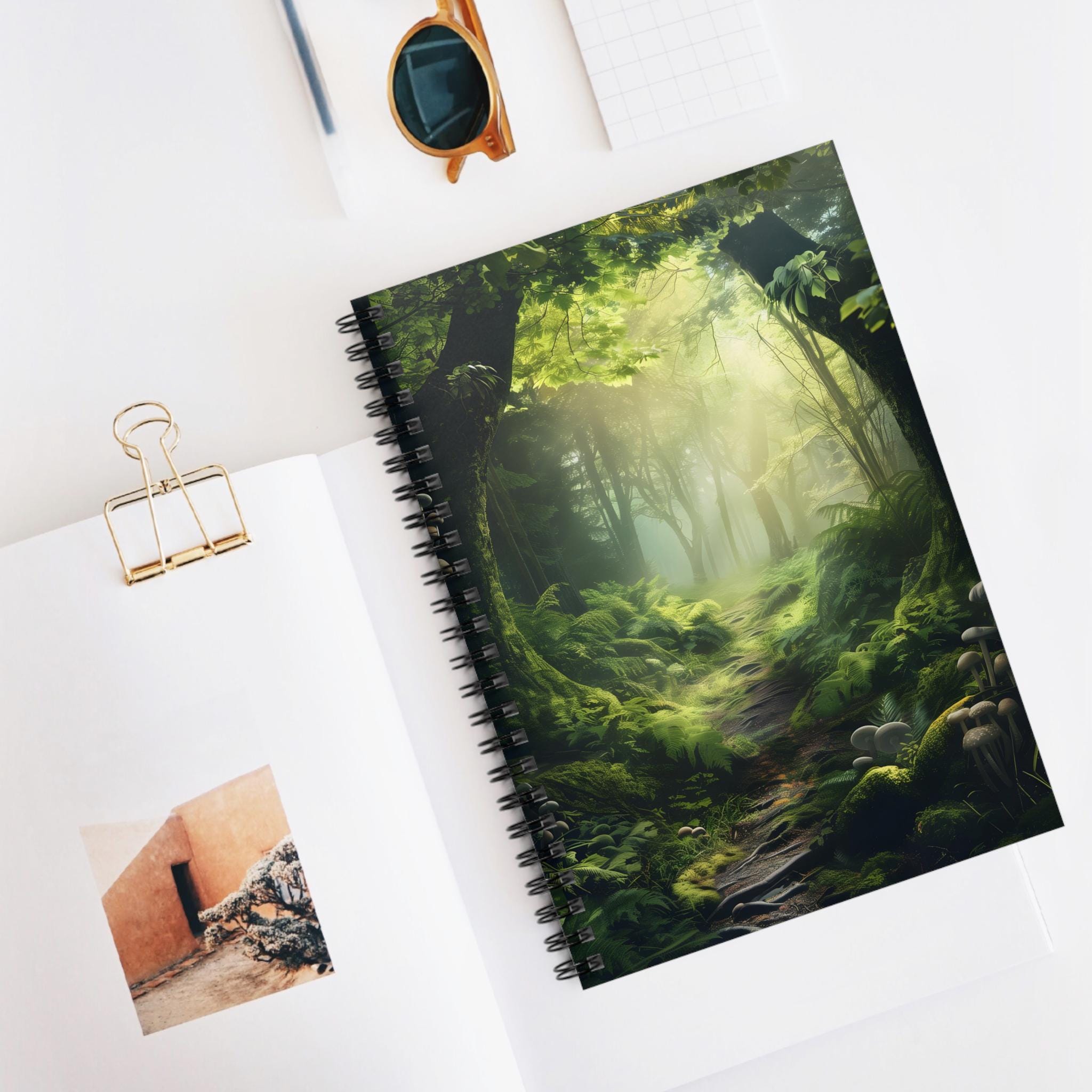 Enchanted Forest Notebook Mossy Pathway White Mushrooms Journal - Etsy