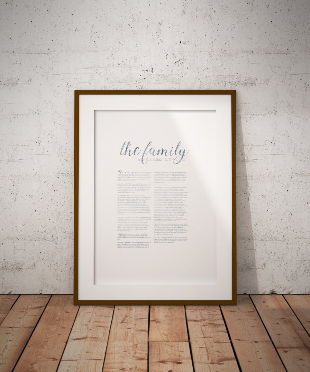 LDS Family Proclamation Watercolor 2 | the Family A Proclamation to the ...