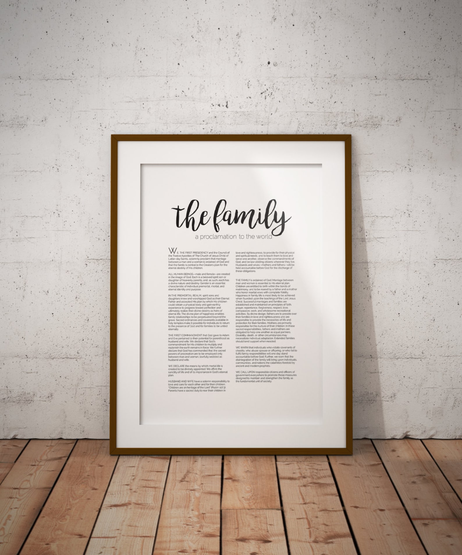 LDS Family Proclamation Black Font | the Family A Proclamation to the ...
