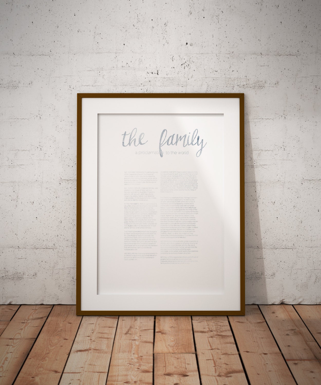 LDS Family Proclamation Watercolor | the Family A Proclamation to the ...