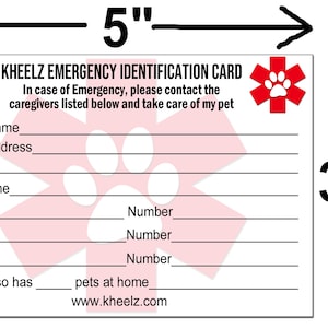 Dog Leash Pet Emergency Contact Card for Dog Lovers - Etsy