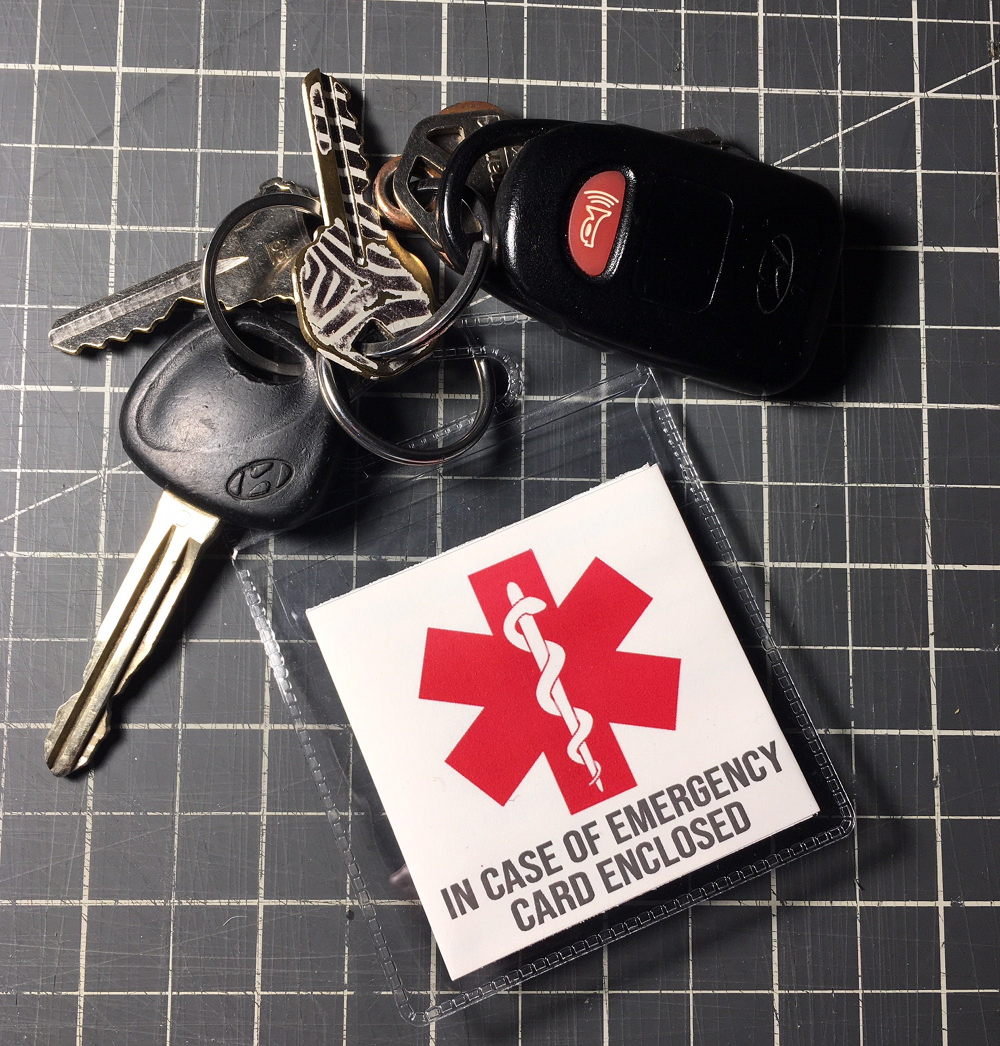 Medical Alert in Case of Emergency Keychain ICE Card - Etsy