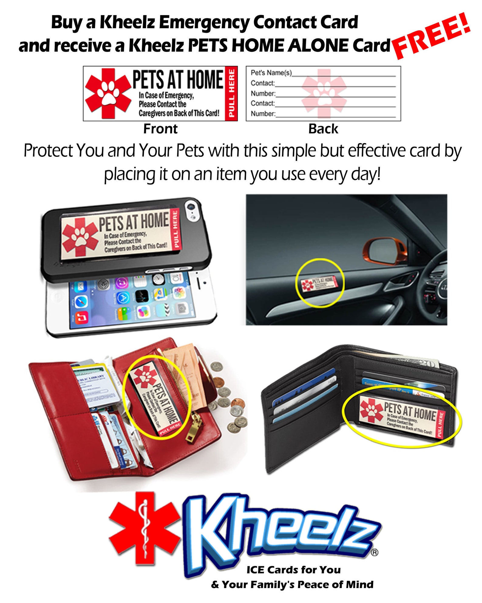 Dog Leash Pet Emergency Contact Card for Dog Lovers - Etsy