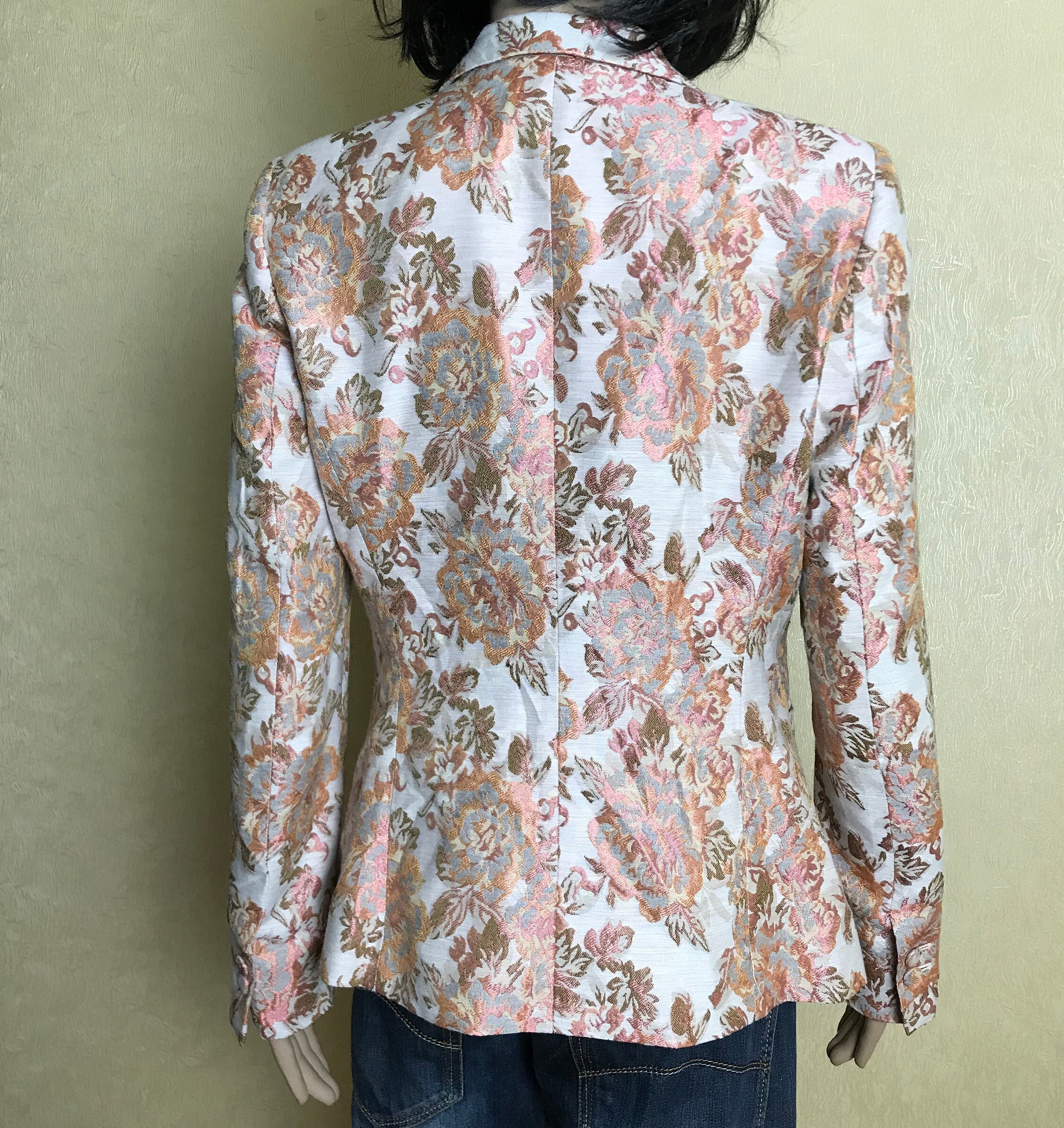Floral Tuxedo by ZARA Boho Blazer with Flowers Womens Mod | Etsy