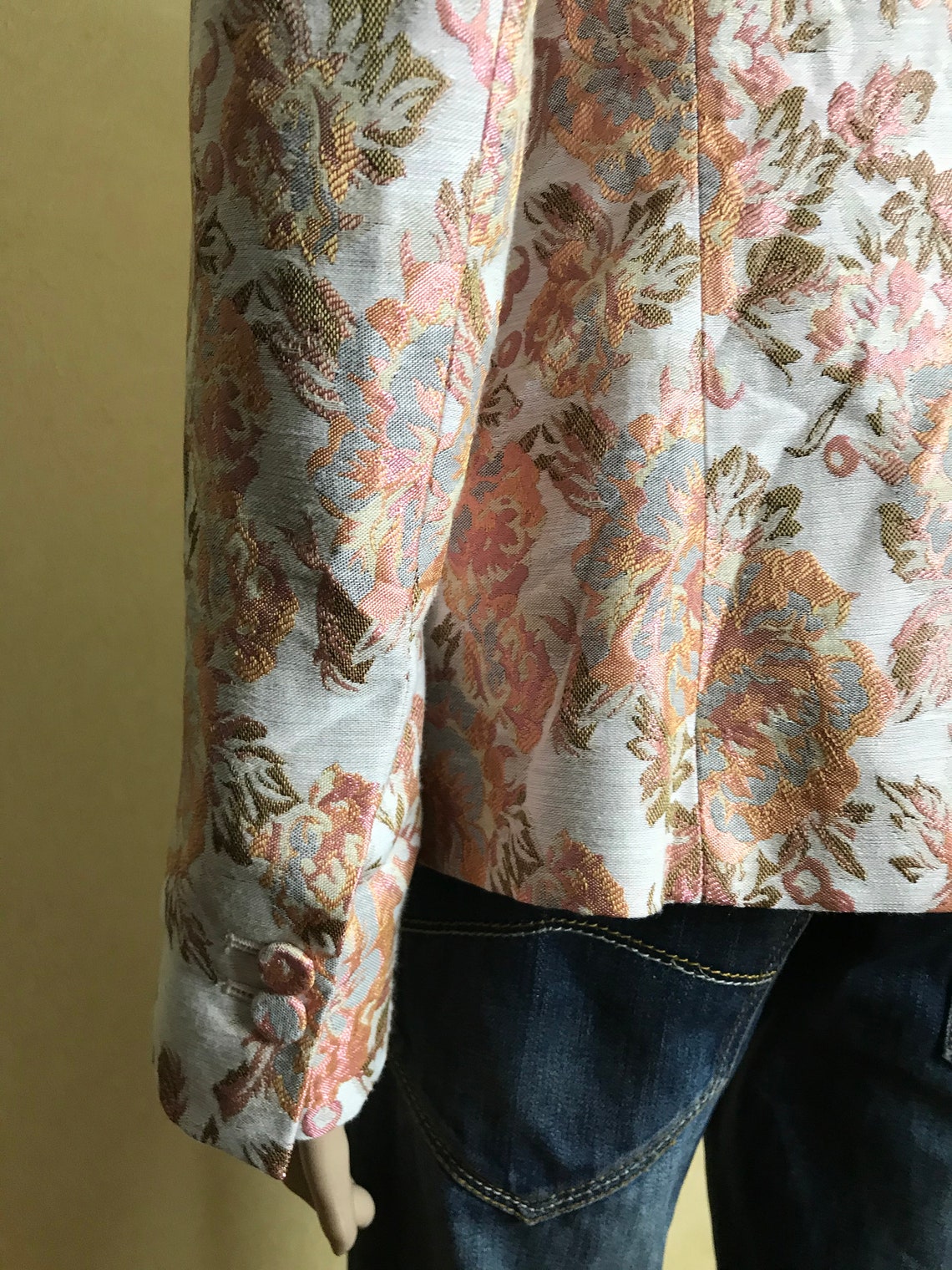 Floral Tuxedo by ZARA Boho Blazer with Flowers Womens Mod | Etsy