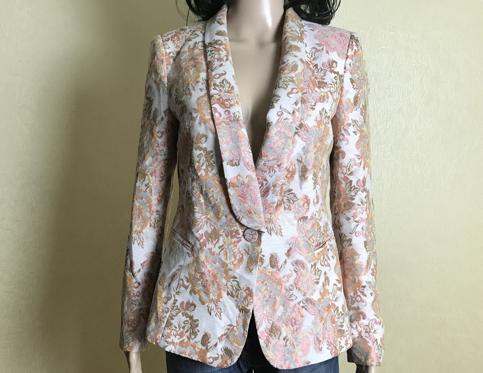 Floral Tuxedo by ZARA Boho Blazer With Flowers Womens Mod | Etsy