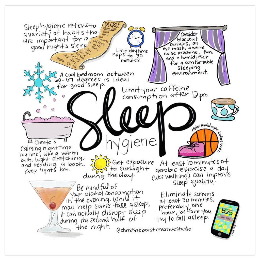Sleep Hygiene Poster - Etsy