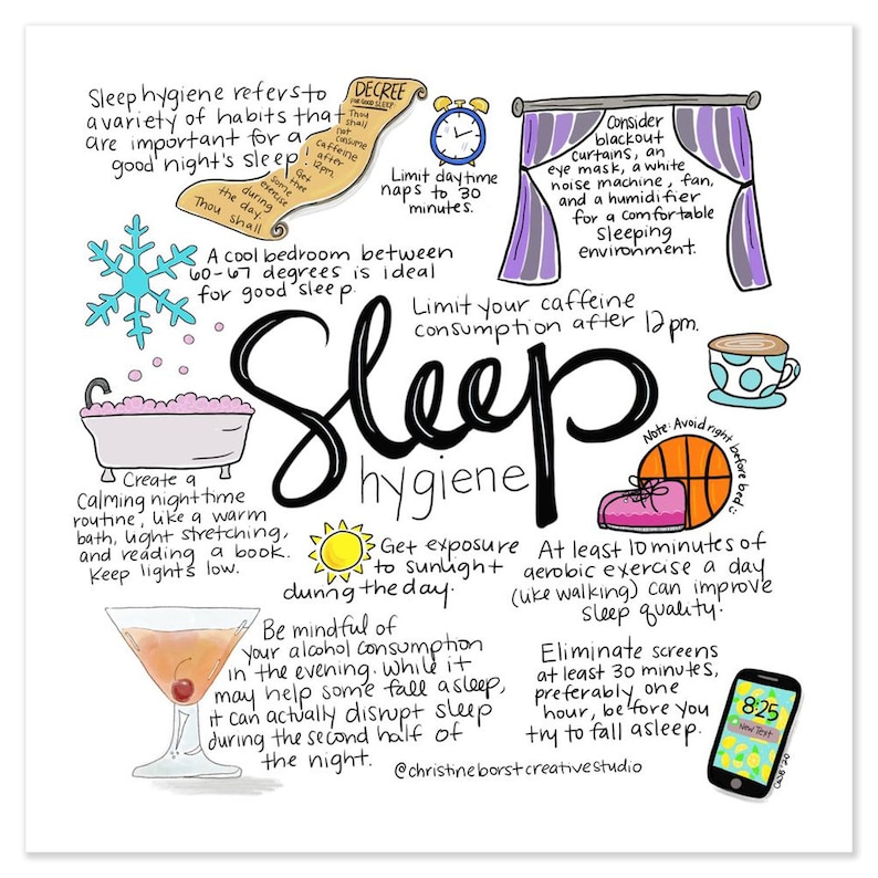 Sleep Hygiene Poster - Etsy