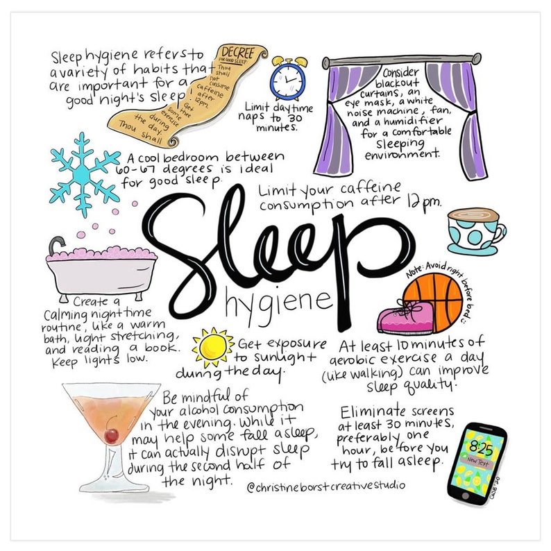 Sleep Hygiene Poster - Etsy