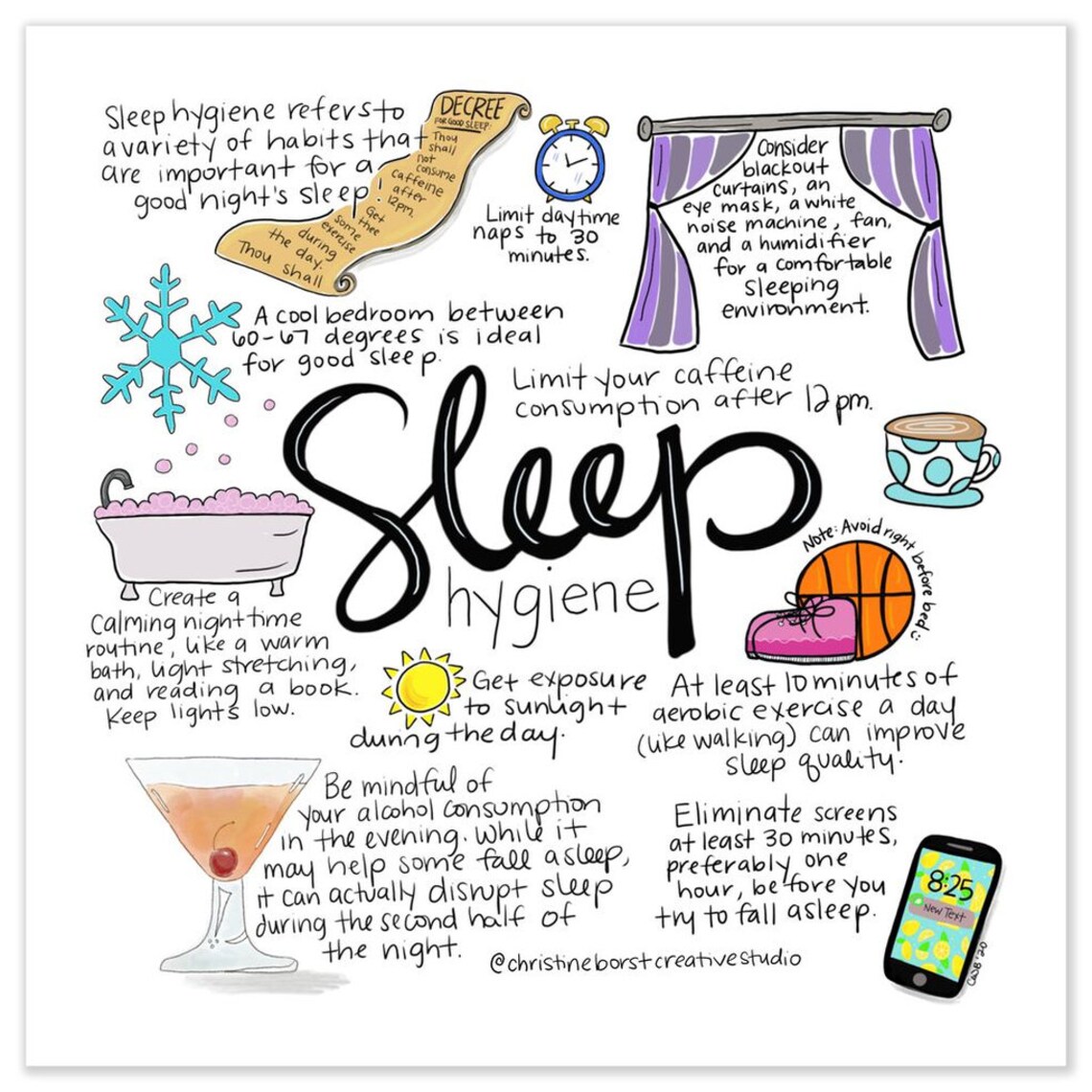 Sleep Hygiene Poster - Etsy