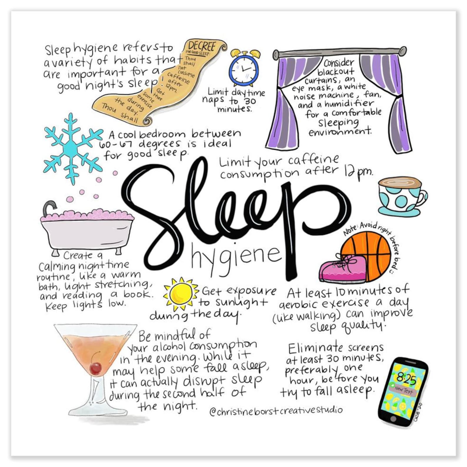 Sleep Hygiene Poster - Etsy