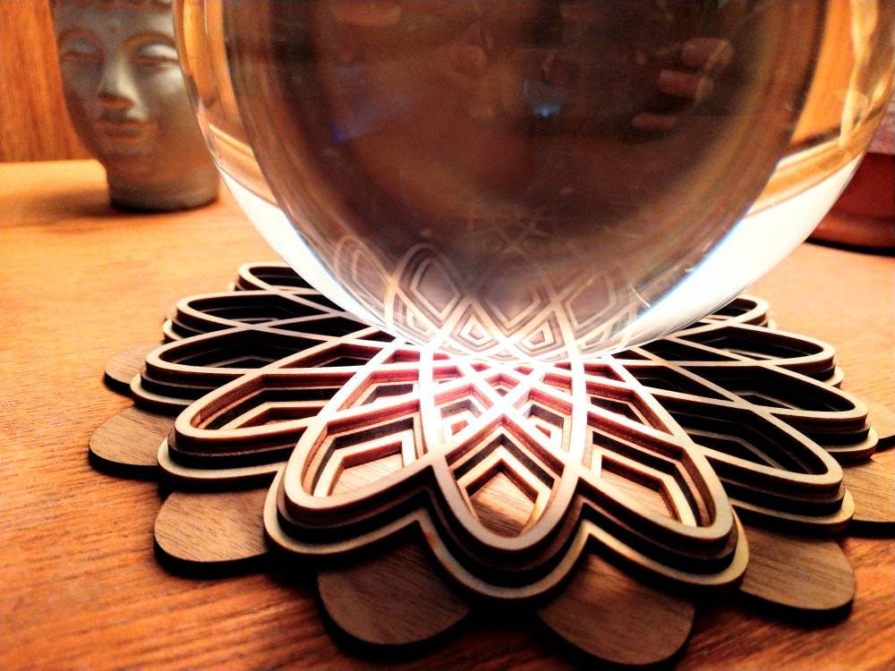 Sphere Stand Layered Wooden Sphere Stand Sacred Geometry | Etsy