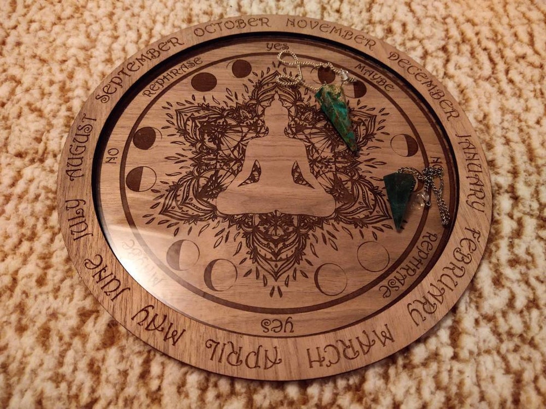 Engraved Wooden Pendulum Board; Divination Board; Pendulum Reading ...