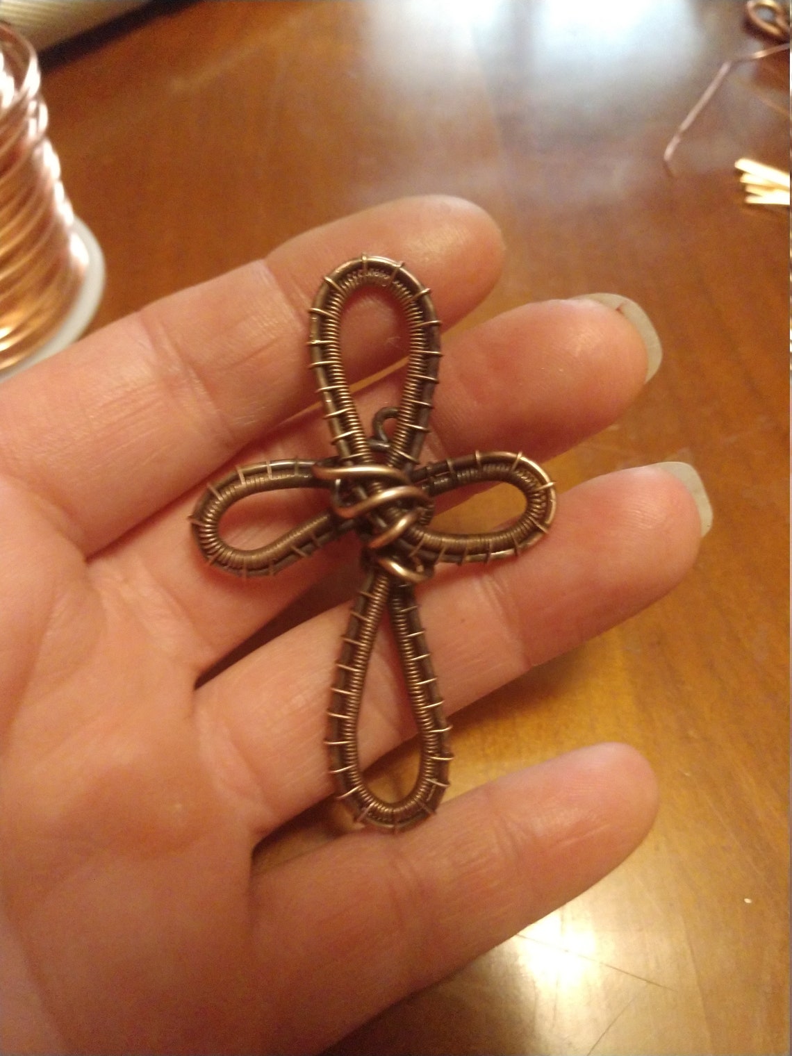 Wire Wrapped Cross Pendant - Etsy