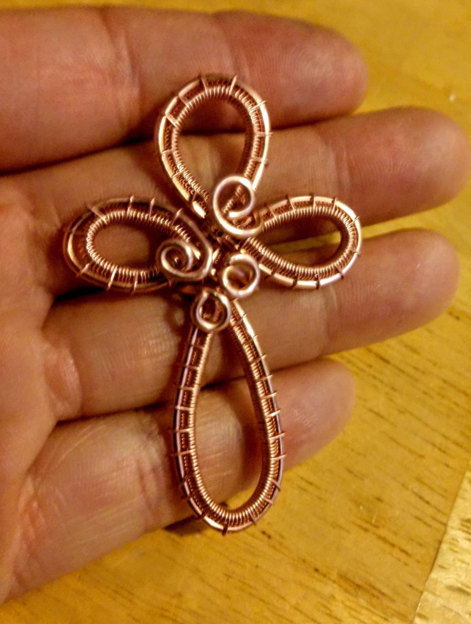 Wire Wrapped Cross Pendant - Etsy