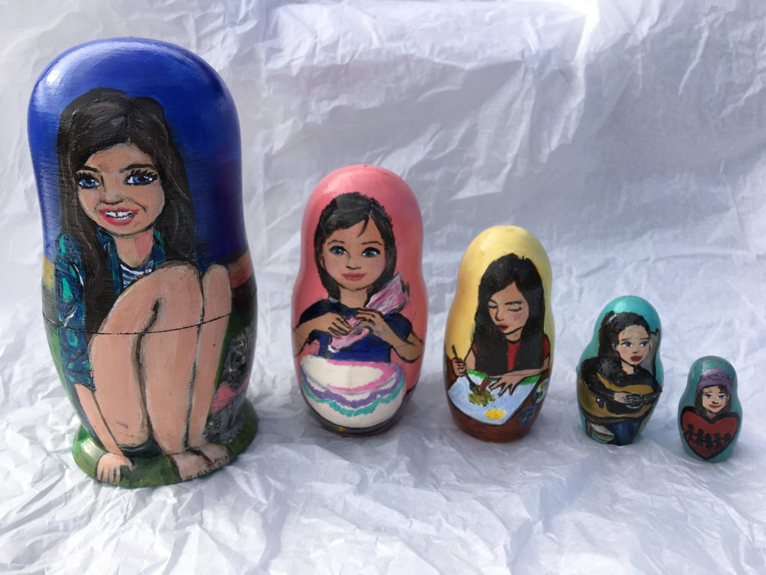 Personalized Hand Painted Nesting Dolls - Etsy
