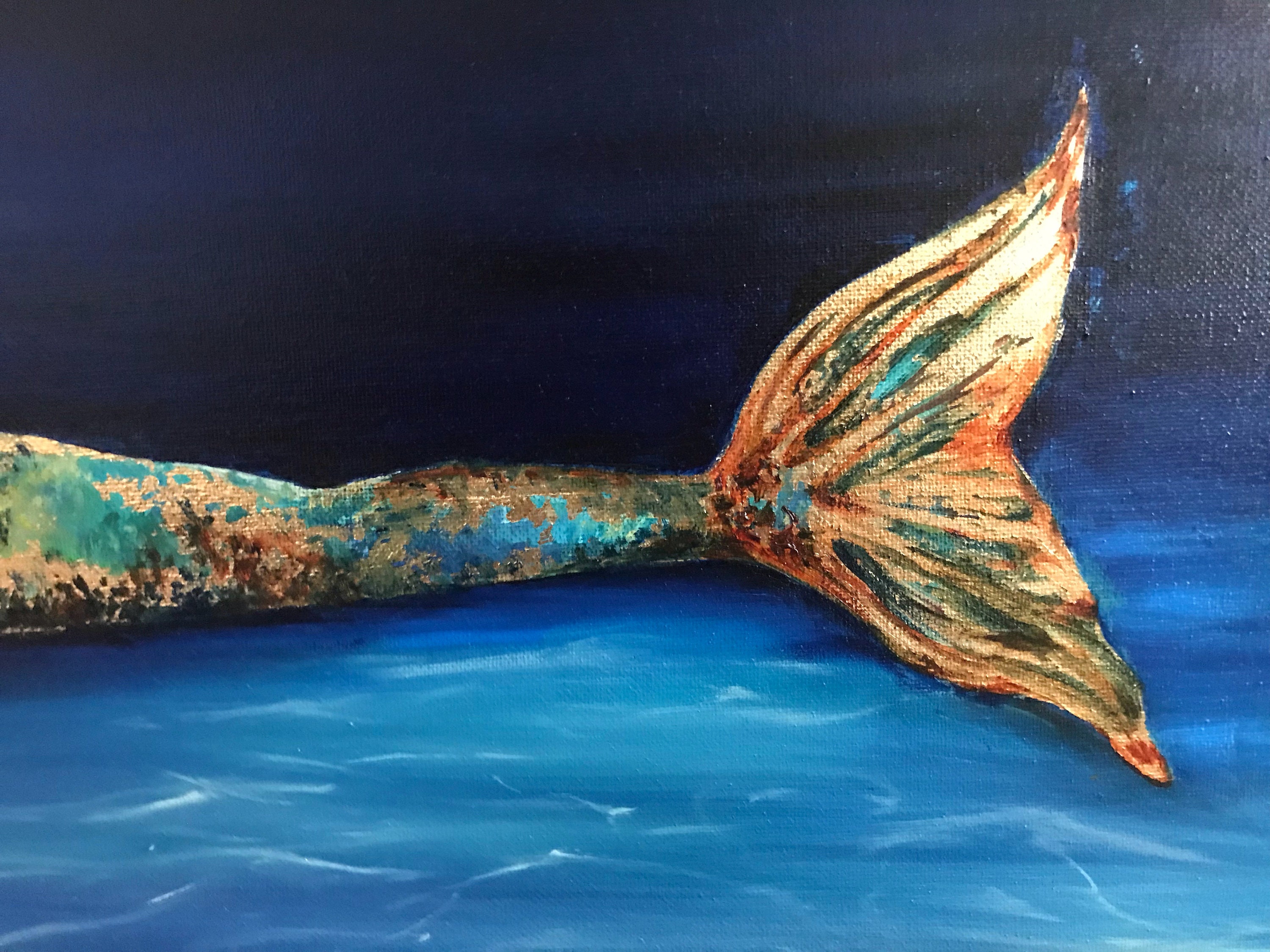 Mermaid Original Oil Painting on Canvas Mermaid Artwork - Etsy