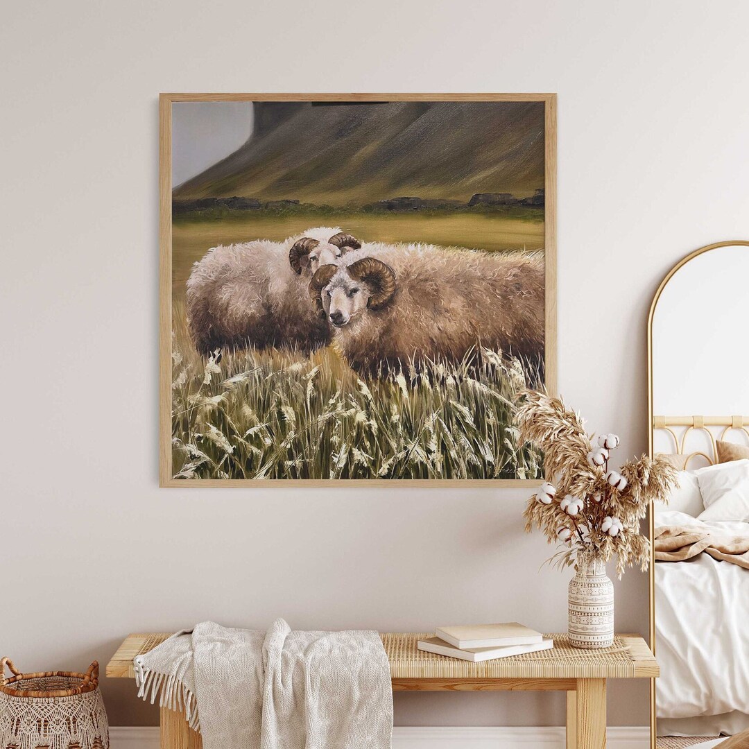 Large Rustic Art - Original Oil Painting, Boho Home Decor, Paintings on ...