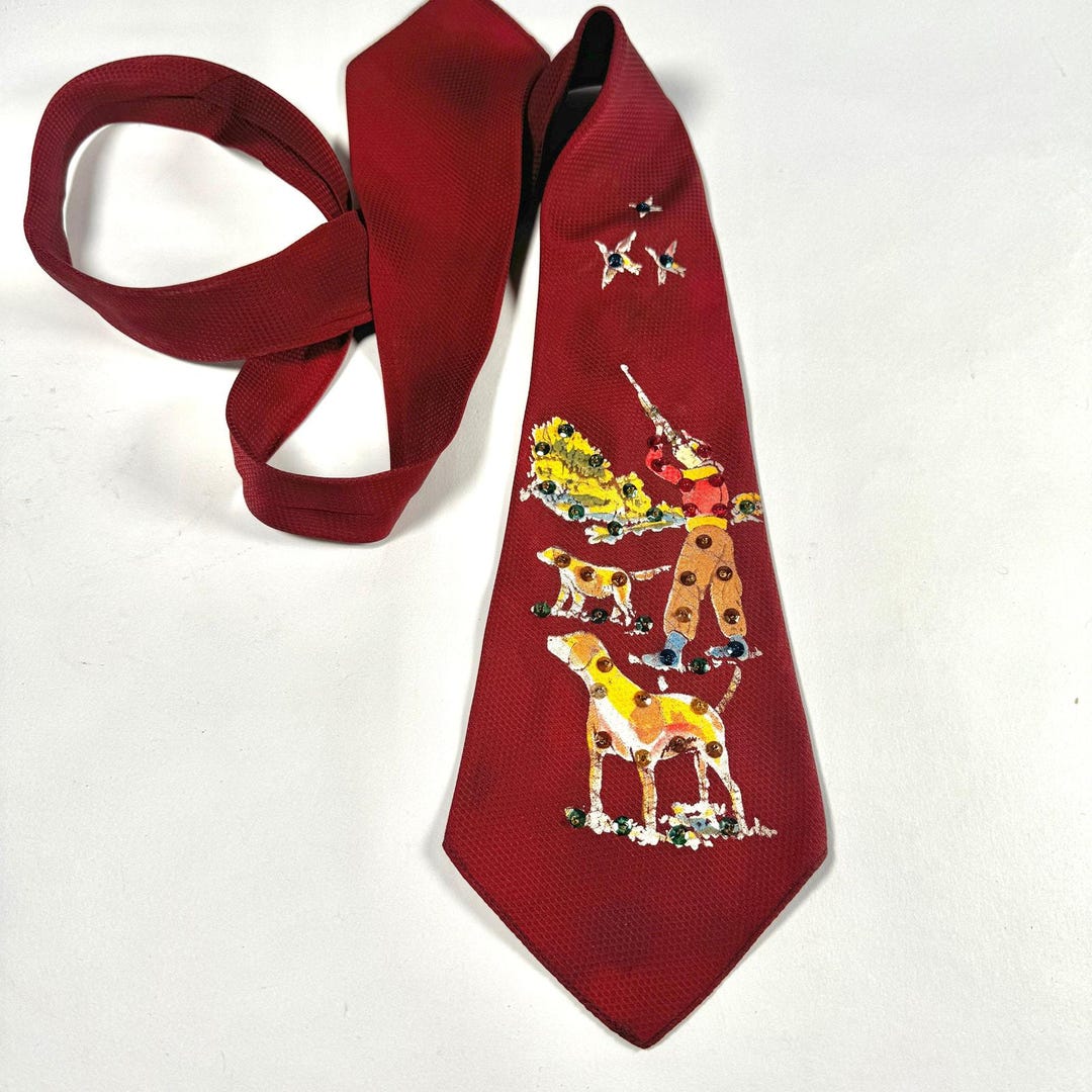 1940's Vintage Silk Hunting Tie - Etsy