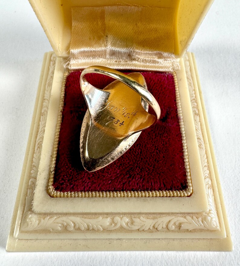 Antique 14k Gold Victorian Hair Memorial Ring Oct 1891, Born 1784 ...