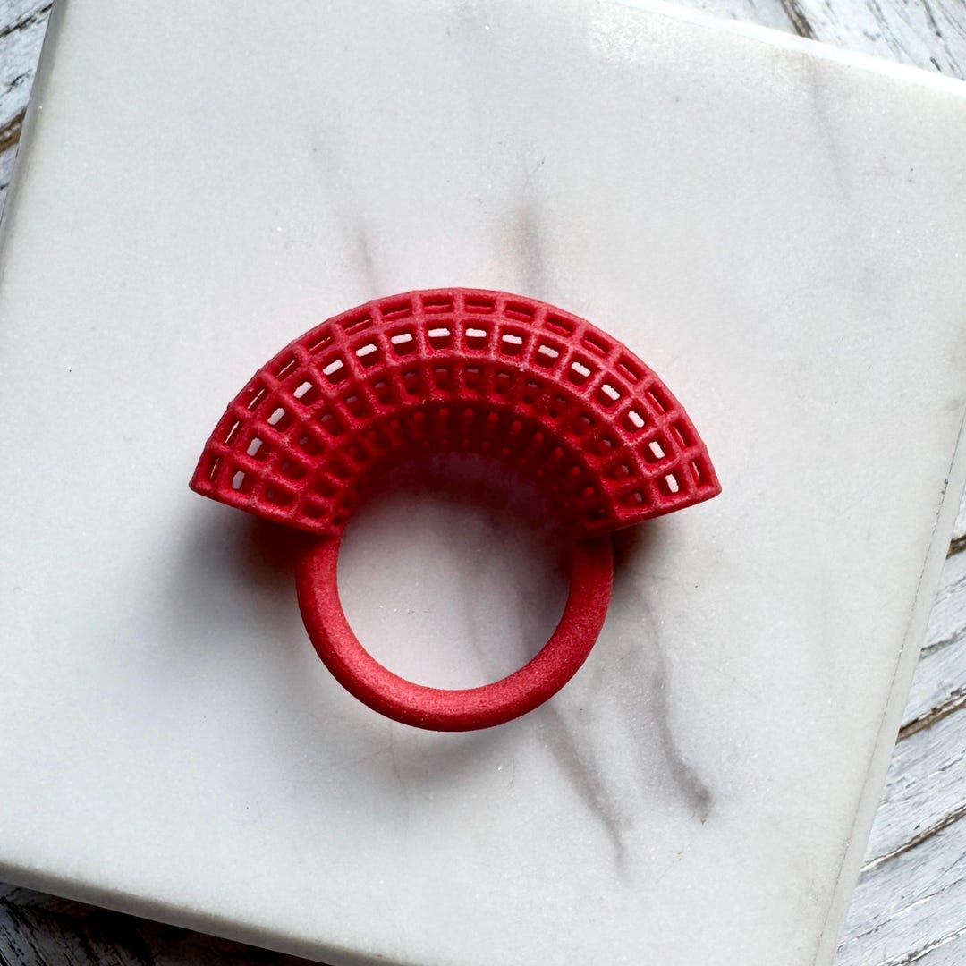 Contemporary Plastic Red Ring 3D Printer Made Paris - Etsy