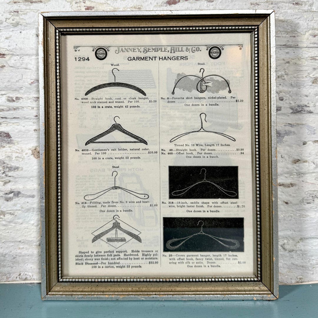 Antique Framed Clothing Hanger Catalog Page - Etsy