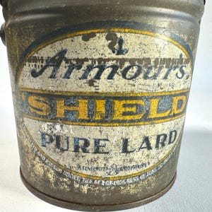 Vintage Armour's Shield Pure Lard Bucket - Etsy