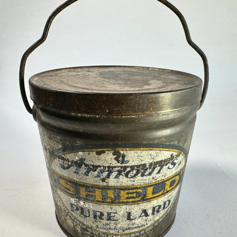 Vintage Armour's Shield Pure Lard Bucket - Etsy