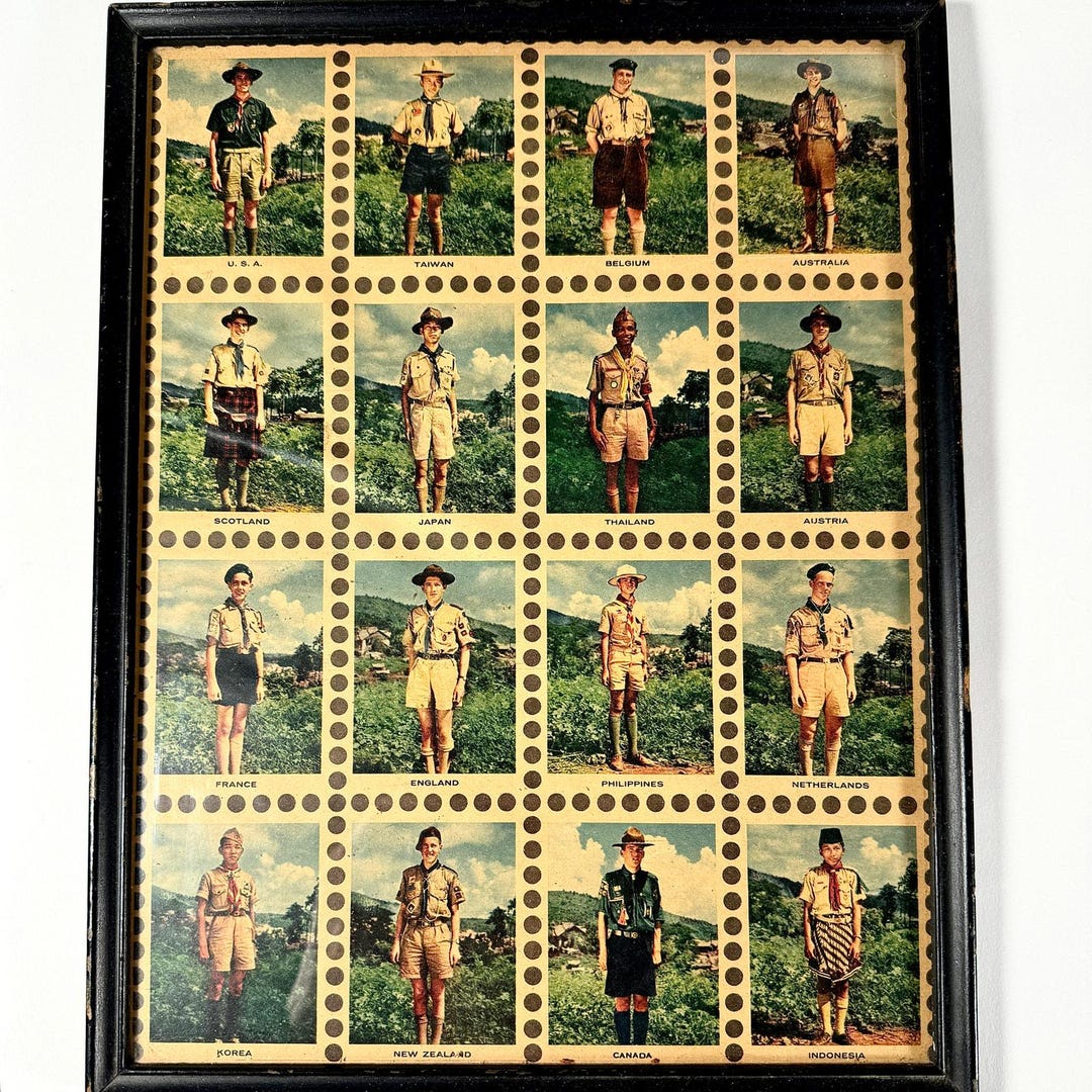 Vintage Boy Scouts Print Portraits Representing 16 Countries - Etsy