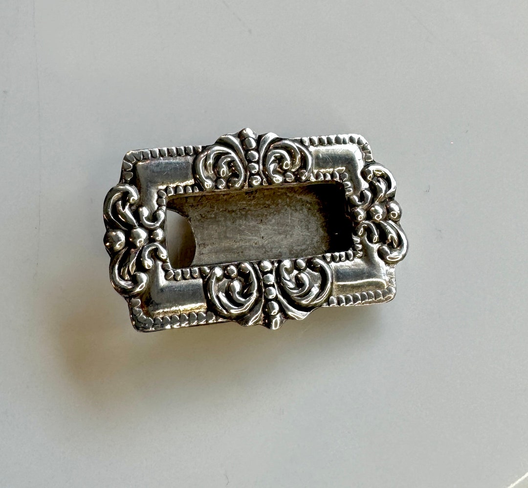 Vintage Sterling Silver Engraved Frame Brooch, Detailed Scrolling - Etsy