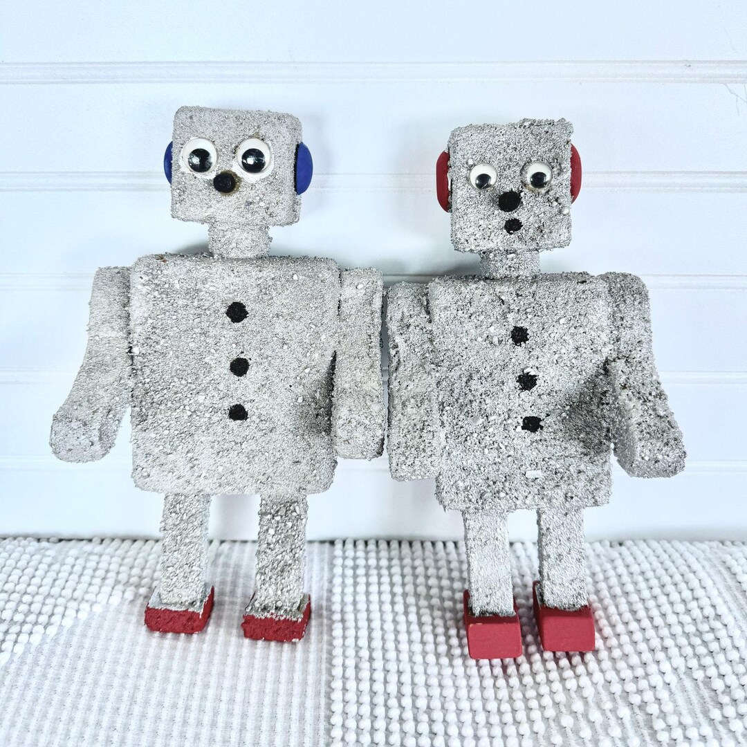 Male and Female Silver Robots - Etsy