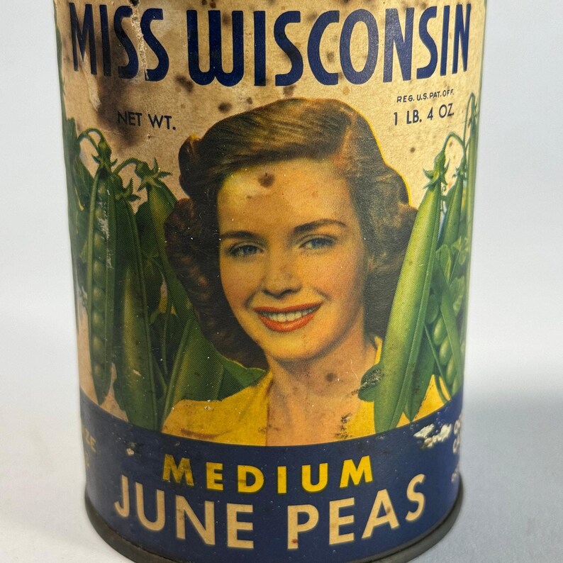 Miss Wisconsin June Peas Used Vegetable Can Goods Beauty Queen - Etsy