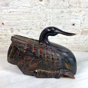 Vintage Hand Carved Wooden Mallard, 20th Century - Etsy