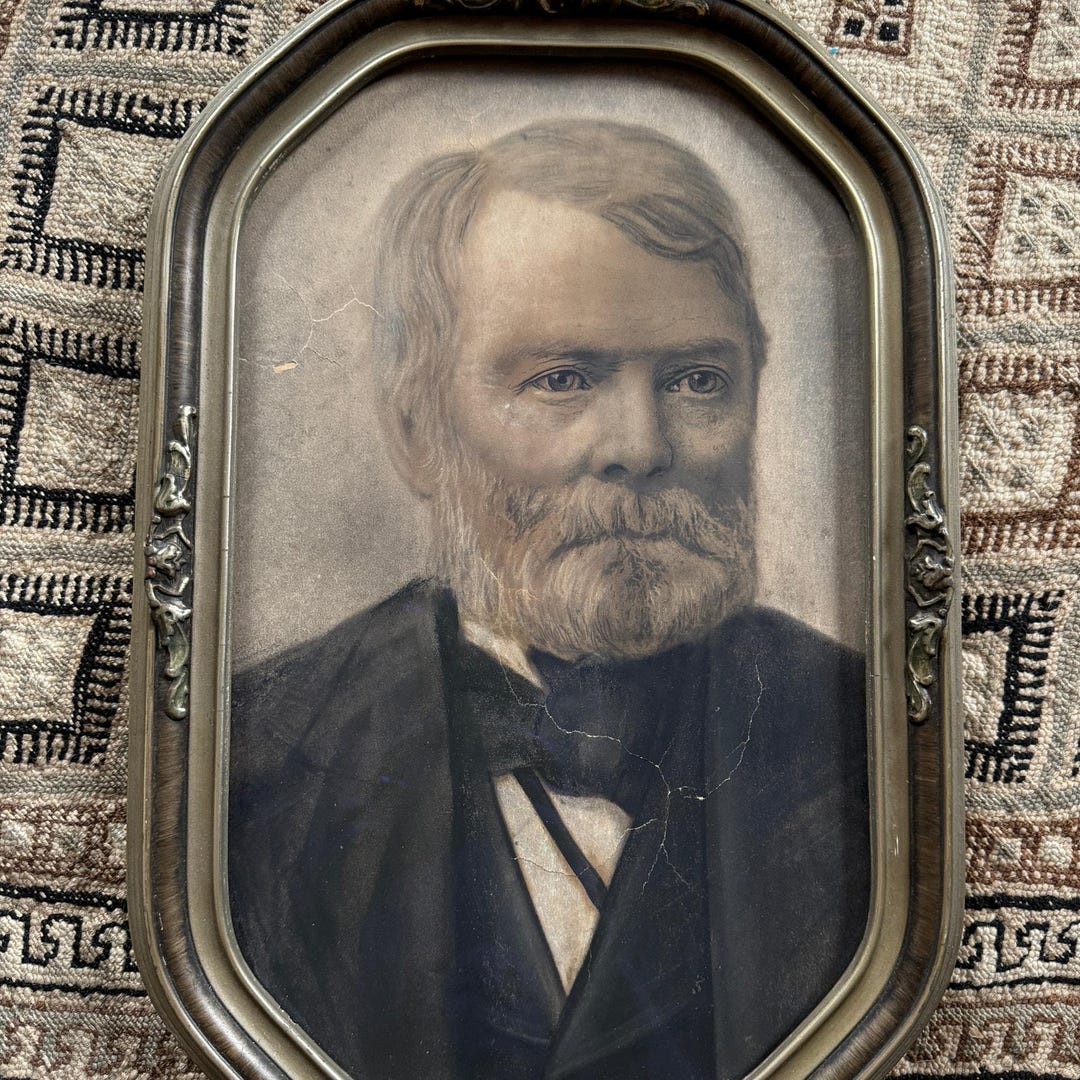Antique Pastel Framed Gentleman, Ulysses Grant - Etsy