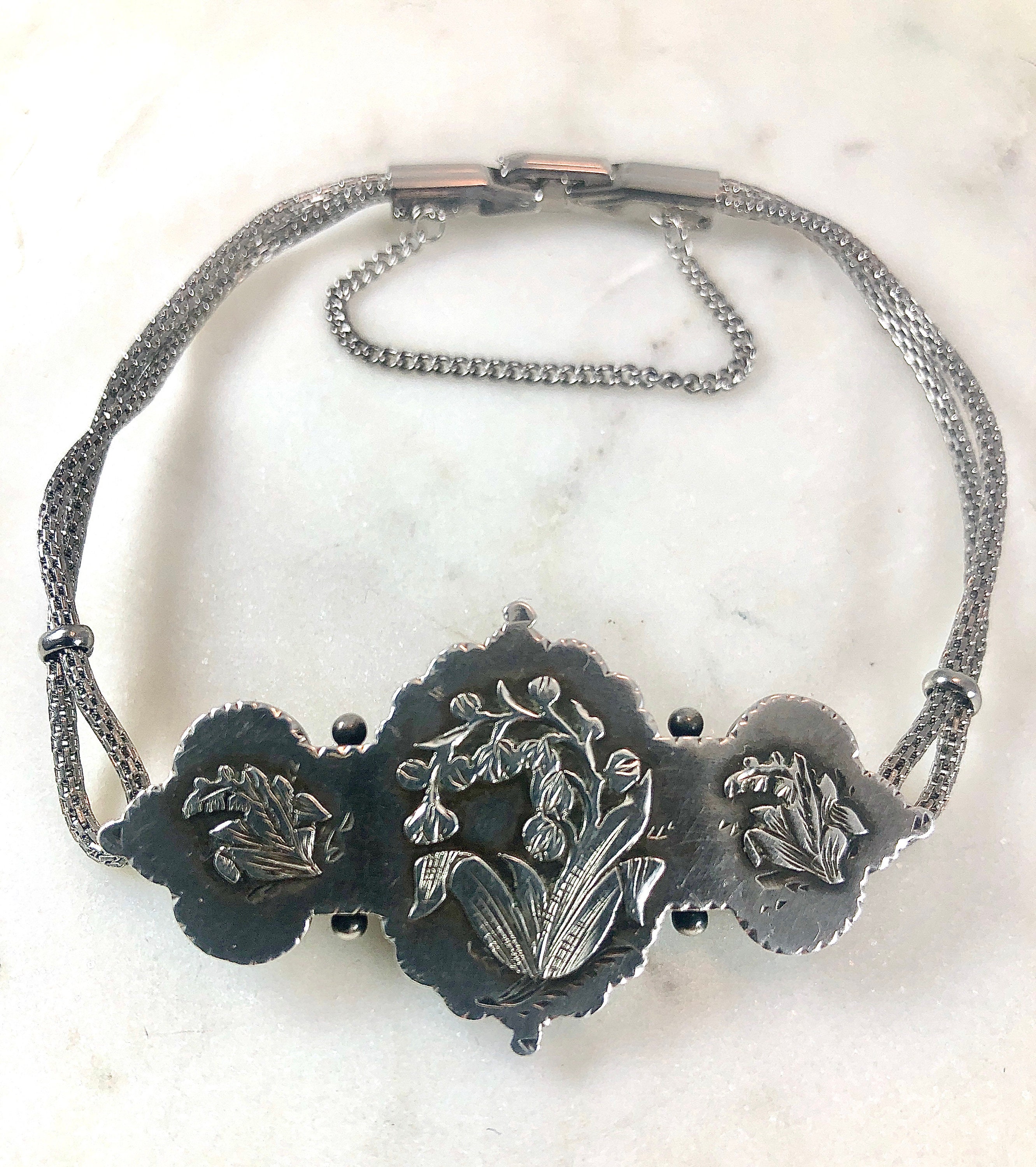 Antique Victorian Sterling Silver Pendant Bracelet made from a | Etsy