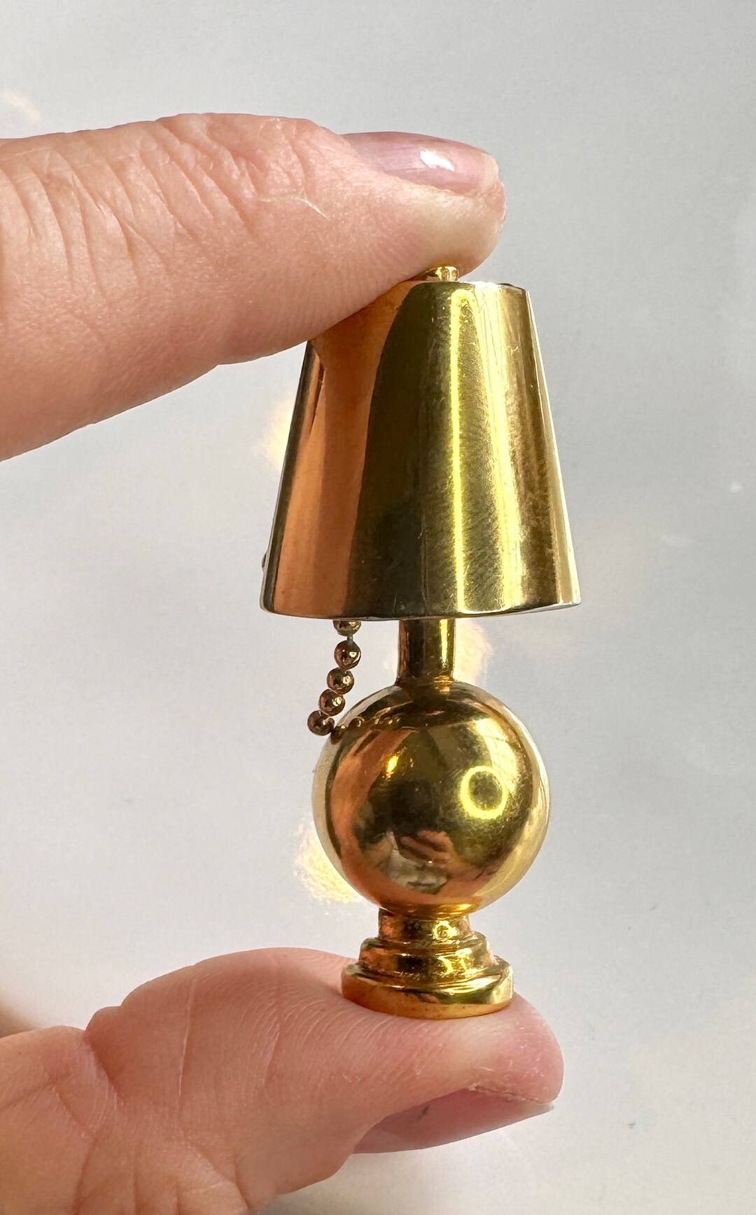 Vintage Brass Table Lamp Brooch, Pull Chain - Etsy
