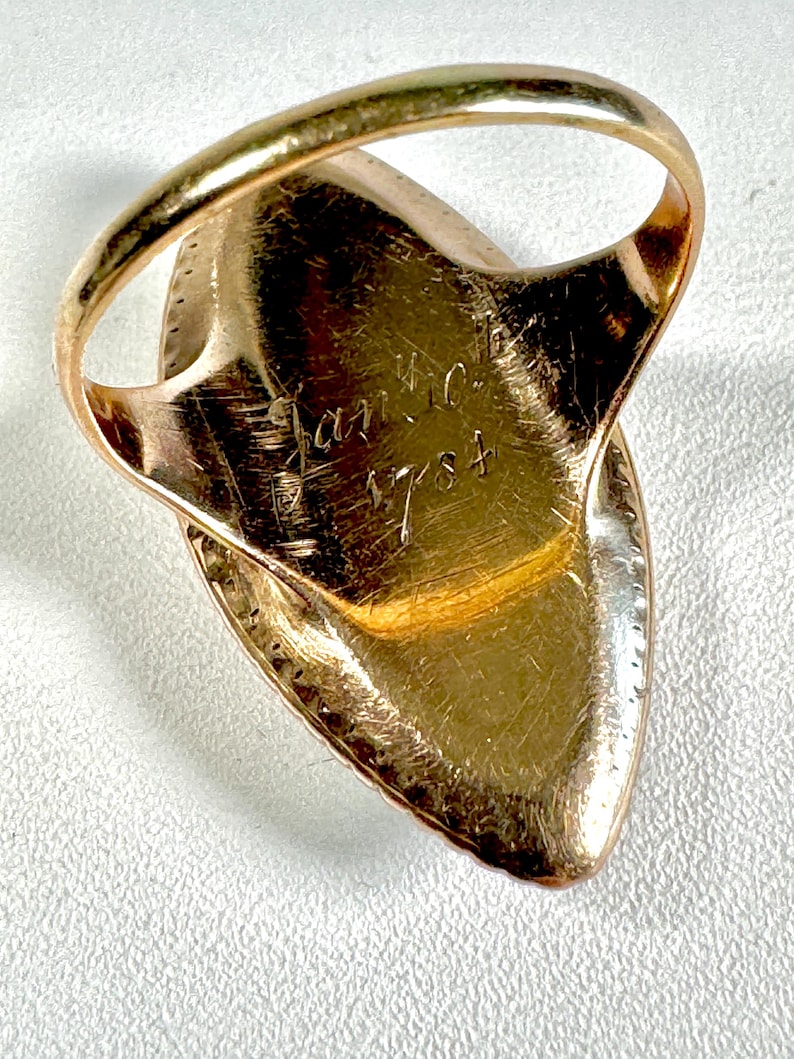 Antique 14k Gold Victorian Hair Memorial Ring Oct 1891, Born 1784 ...