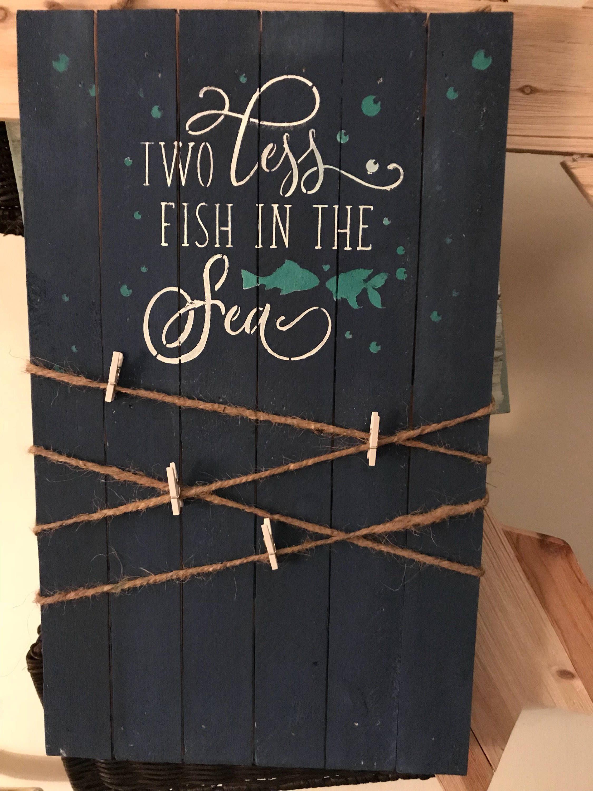 Two less fish in the sea Wedding sign Engagement | Etsy