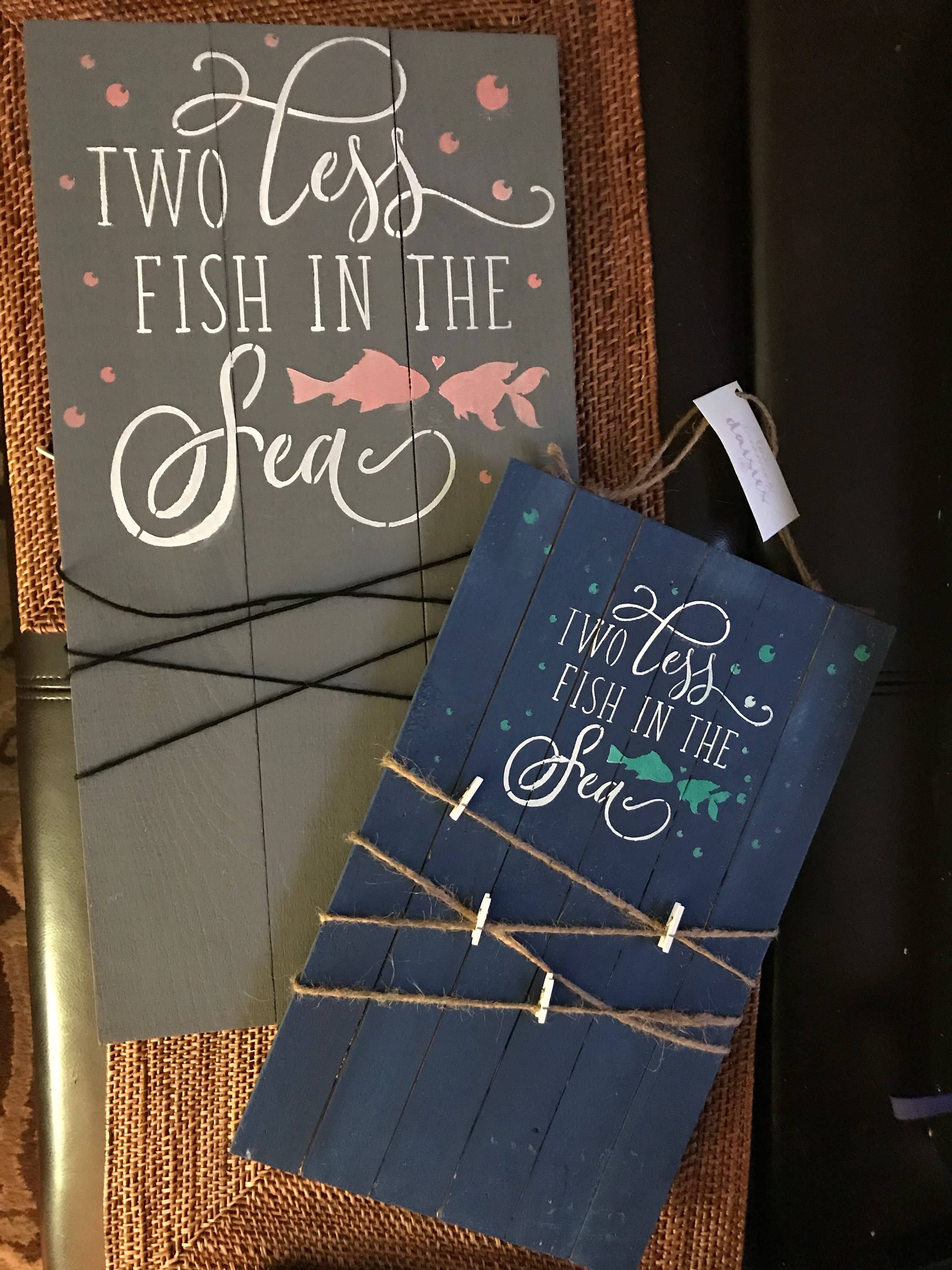 Two Less Fish in the Sea, Wedding Sign, Engagement Announcement or ...