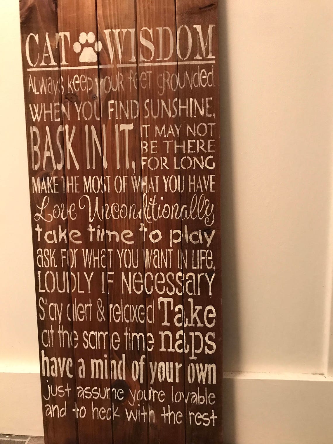 Cat Wisdom Cat Sign Kitten Sign Cat Lover Custom Pet - Etsy