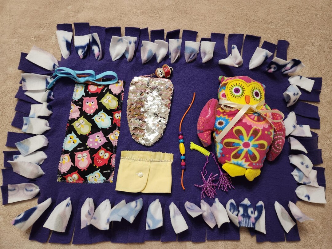 Fleece Fidget Sensory Mat Dementia OWL Theme - Etsy