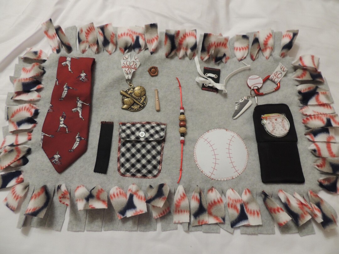 Fleece Fidget Sensory Mat Dementia BASEBALL Theme - Etsy