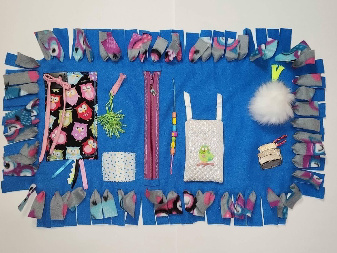 Handmade Fleece Fleece Fidget Sensory Mat Dementia OWL Theme - Etsy