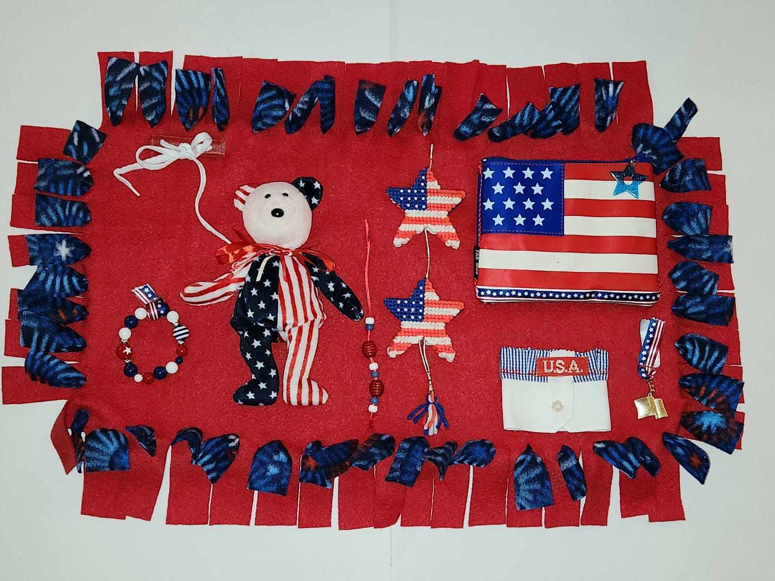 Handmade Fleece Fleece Fidget Mat Dementia PATRIOTIC Theme - Etsy
