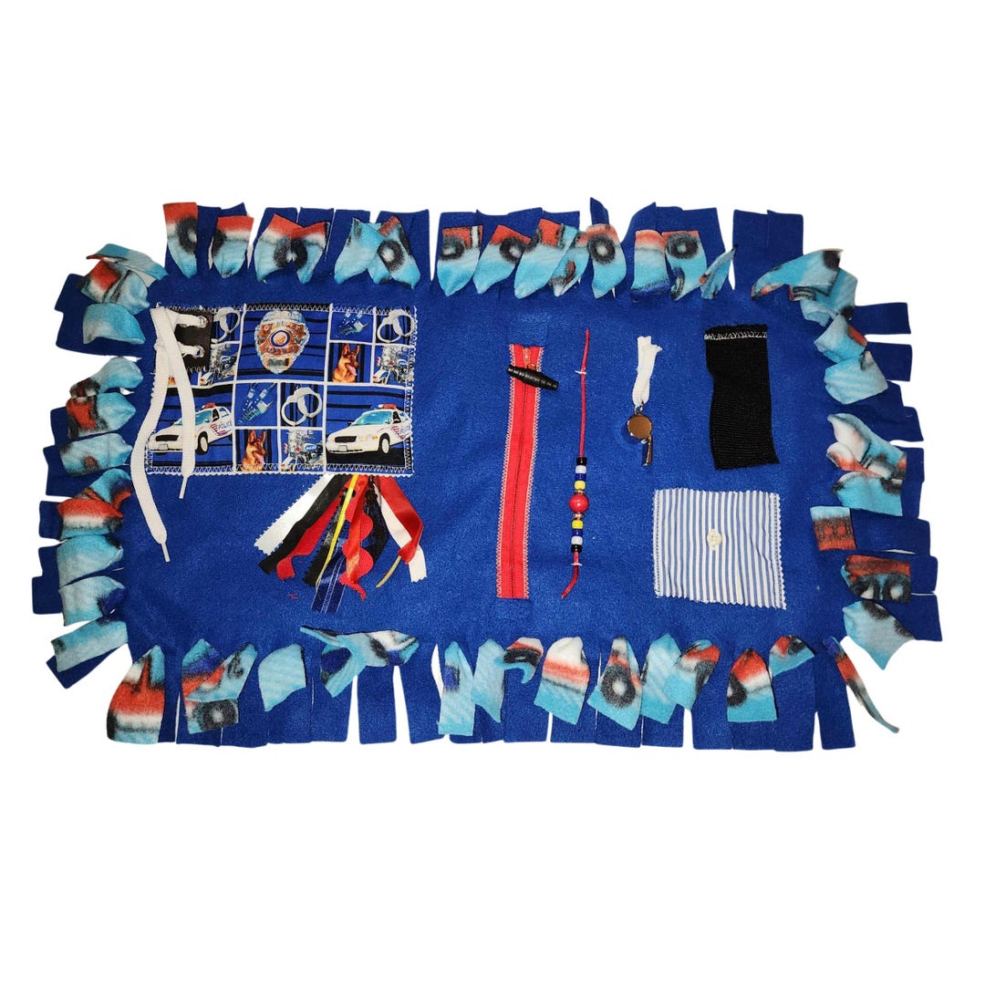 Handmade Fleece Fidget Sensory Mat Dementia POLICE Theme - Etsy