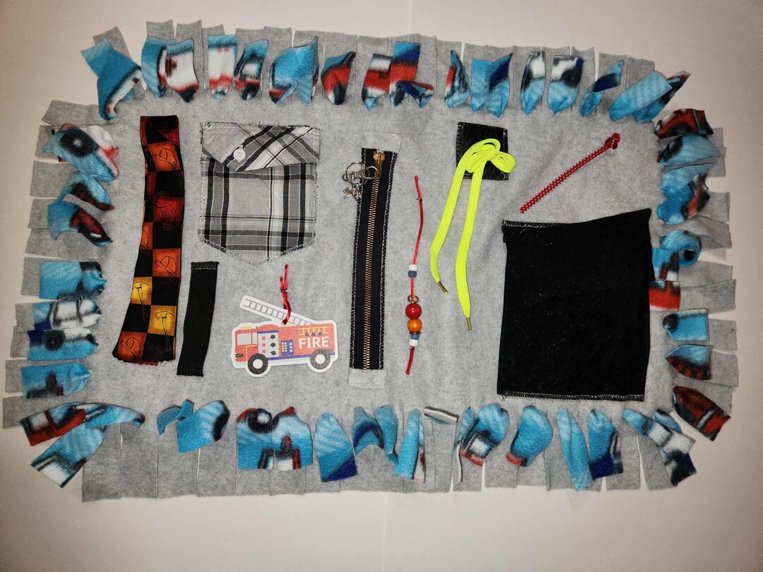 Handmade Fleece Fleece Fidget Sensory Mat Dementia FIREMAN Theme - Etsy